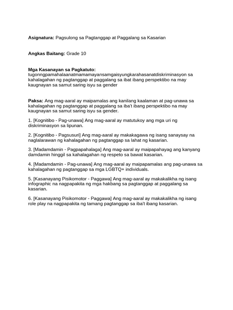 Learning Competency | PDF