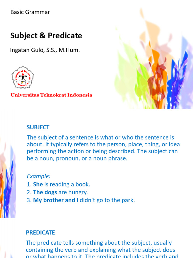 Subject Predicate | PDF