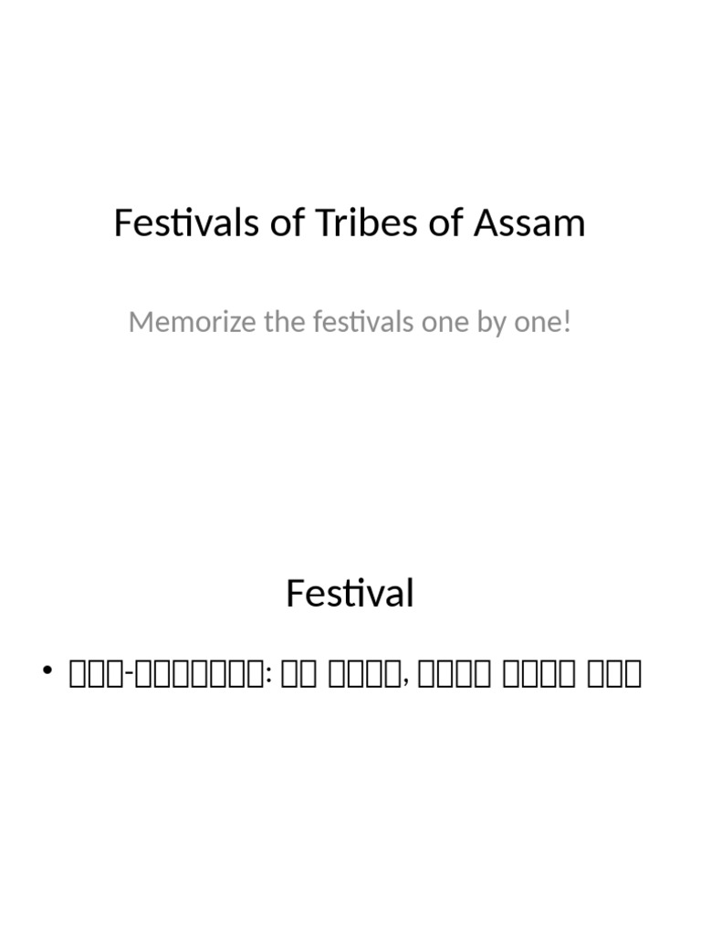 Tribes of Assam Festivals | PDF