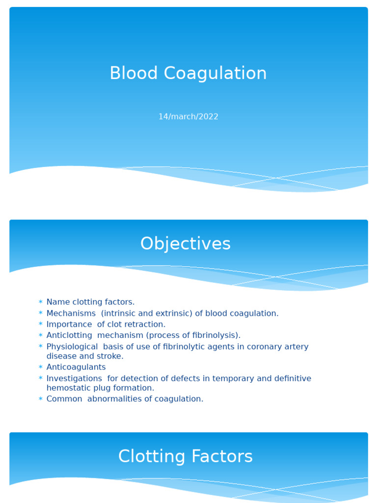 Blood Coagulation 2022 | PDF | Coagulation | Platelet
