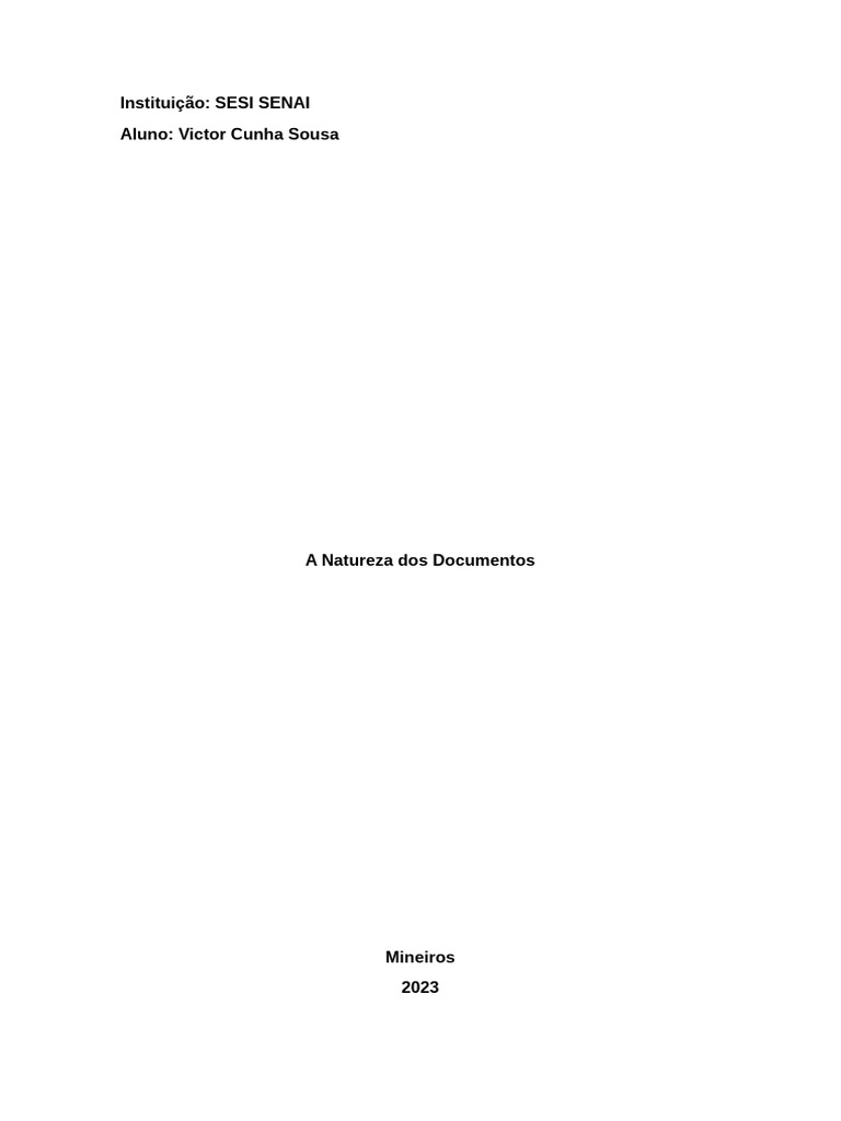 Natureza Dos Documentos Victor | PDF | Tempo
