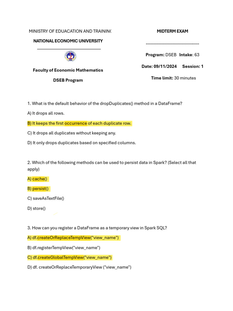 Midterm-Exam-Multiple-Choice | PDF | Computing | Databases