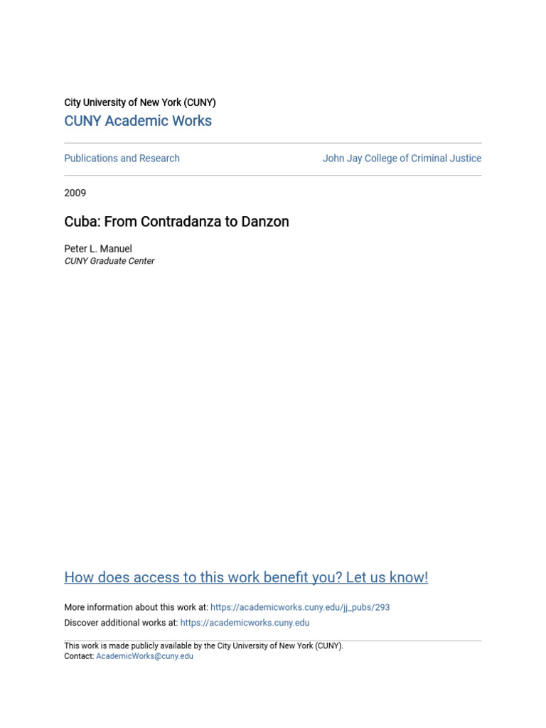 Cuba's Musical Evolution: Contradanza to Danzón | PDF | Cuban Music ...