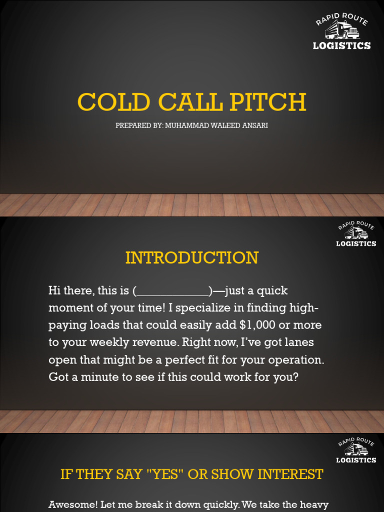 Cold Call Pitch | PDF