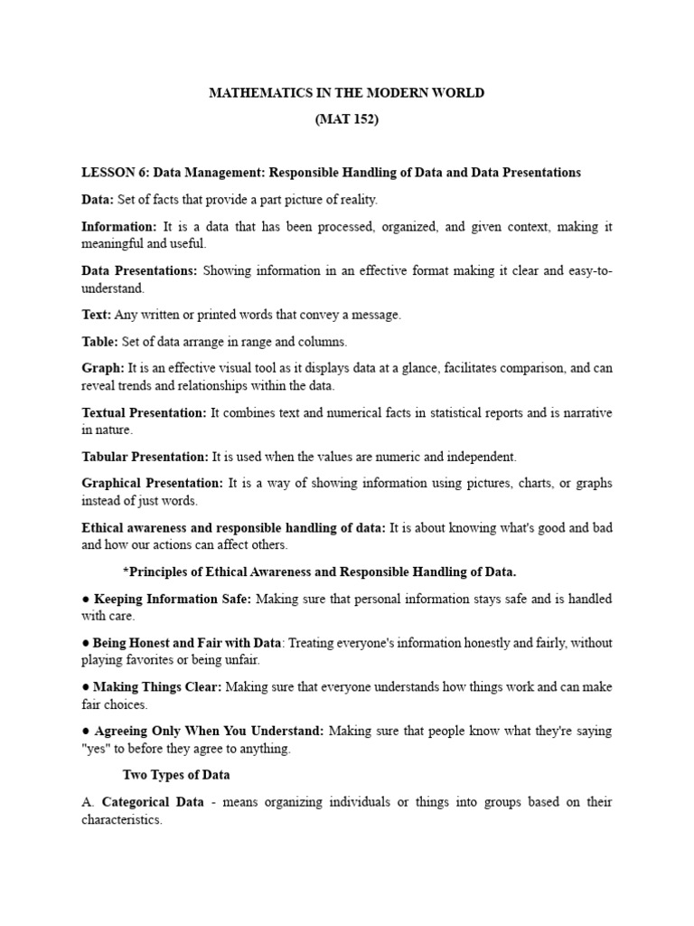 Mat 152 P2 Reviewer | PDF | Statistical Analysis | Teaching Mathematics