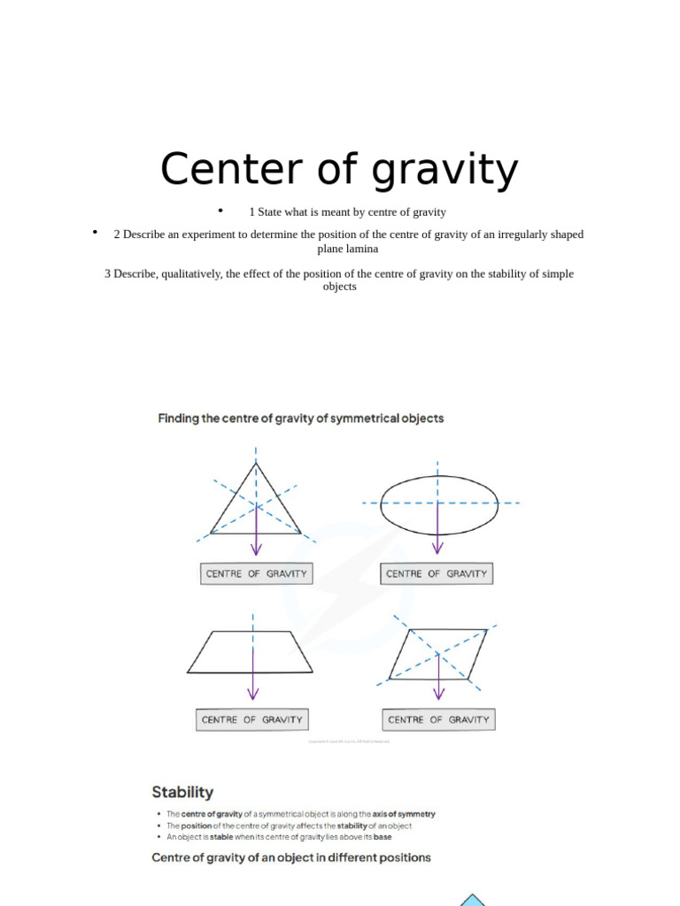 Center of Gravity | PDF