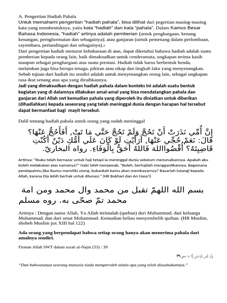 Hadiah Pahala untuk Orang Meninggal | PDF