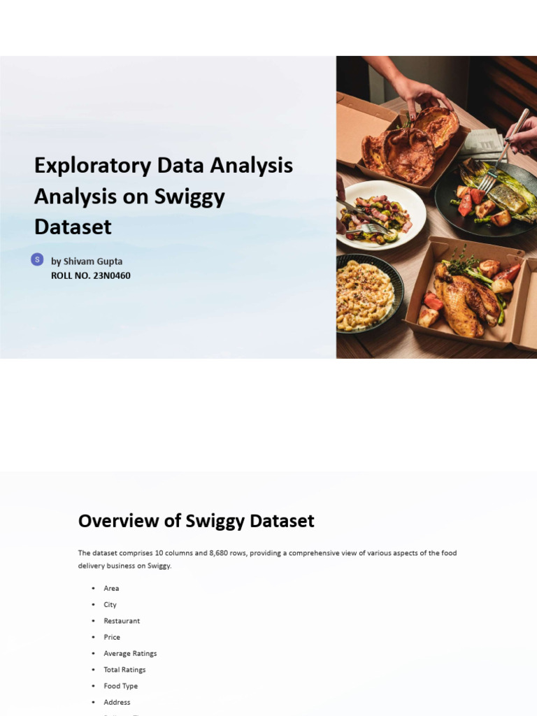 Exploratory Data Analysis Analysis On Swiggy Dataset: by Shivam Gupta | PDF