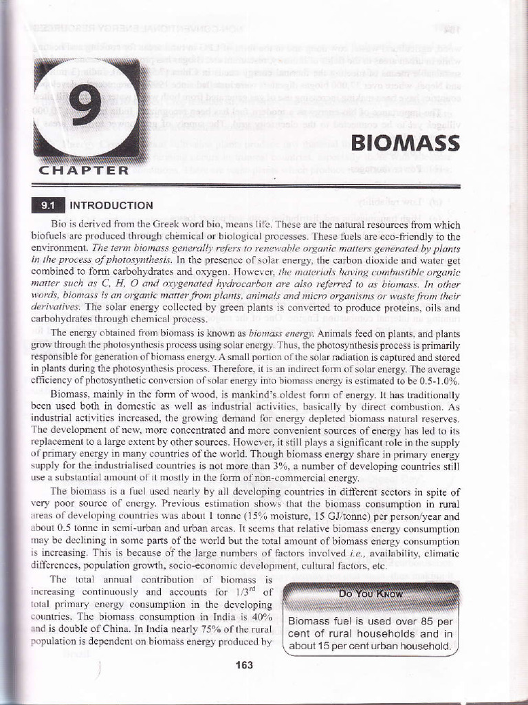 Chapter-9-Biomass | PDF | Biogas | Renewable Energy