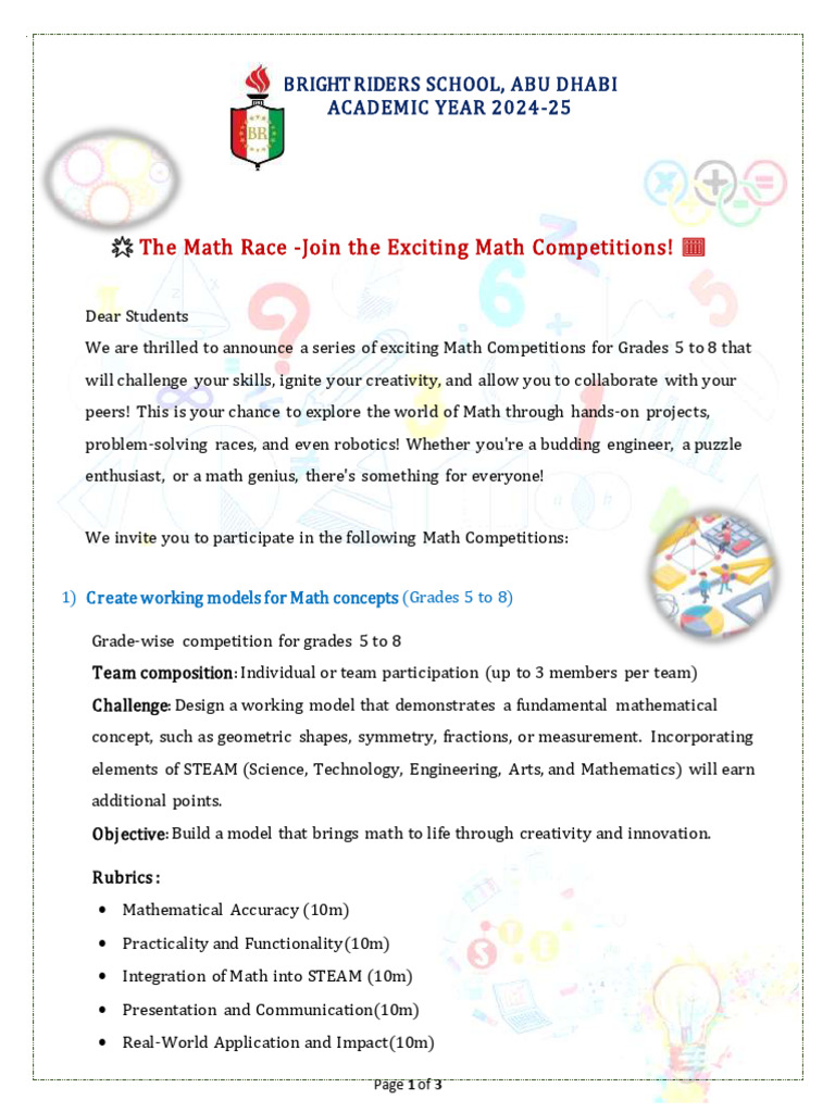 The_Math_Race-Activity | PDF | Mathematics | Creativity