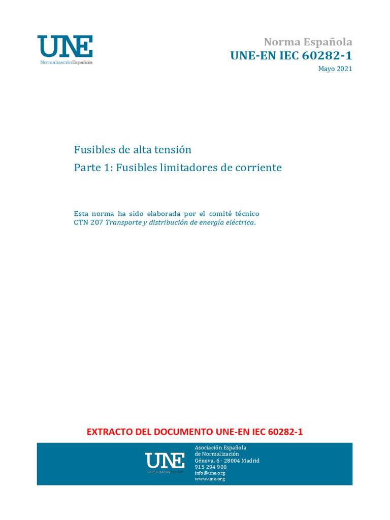 Fusibles de alta tensión IEC 60282-1 | PDF | Fusible (Eléctrico ...