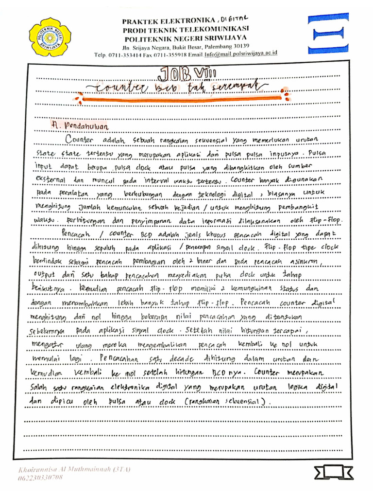 JOB 8 Counter BCD Tak Serempak (Elka Digital NNS) | PDF
