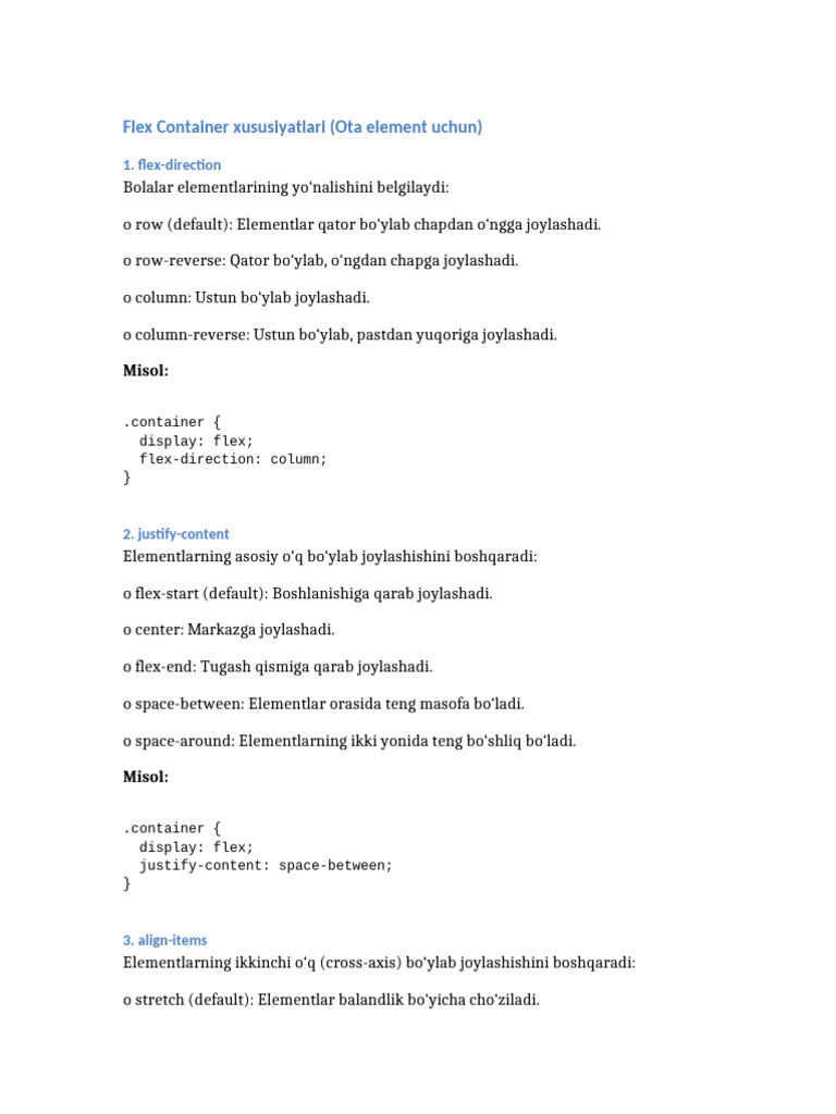 Flex Properties | PDF