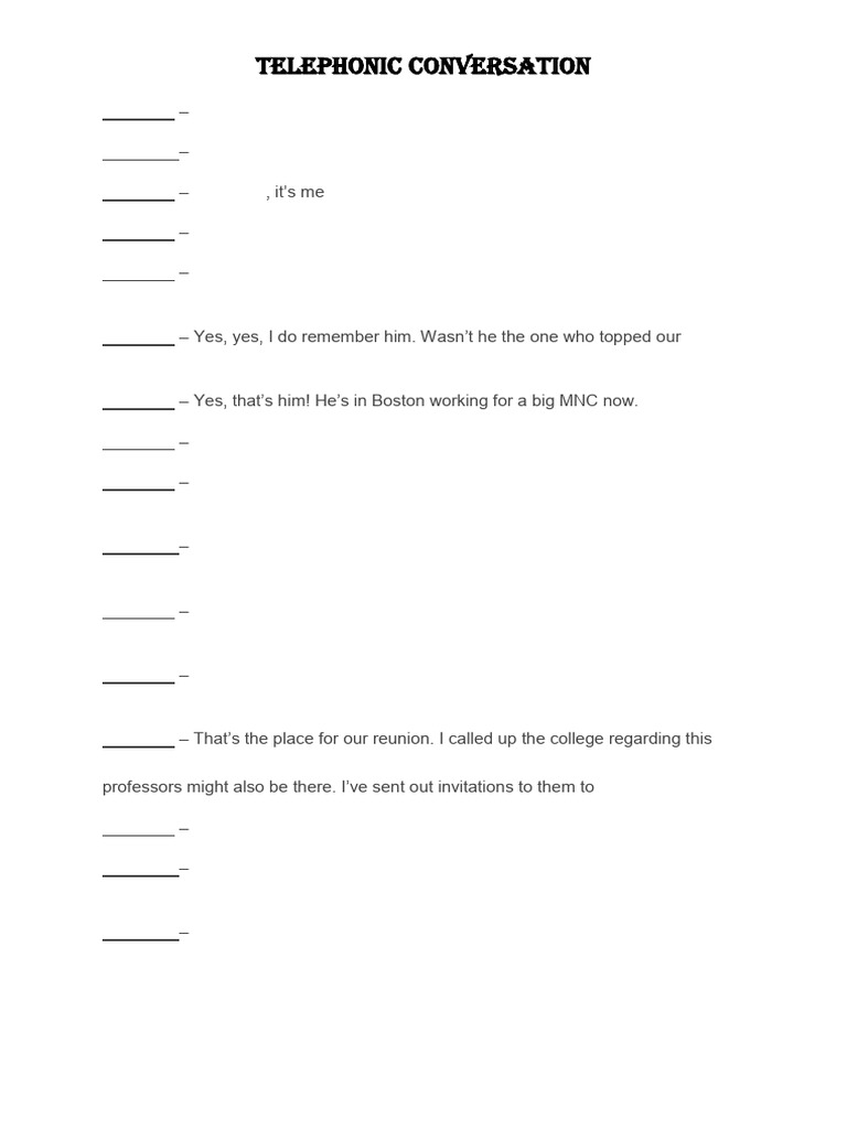 Telephonic Conversation | PDF