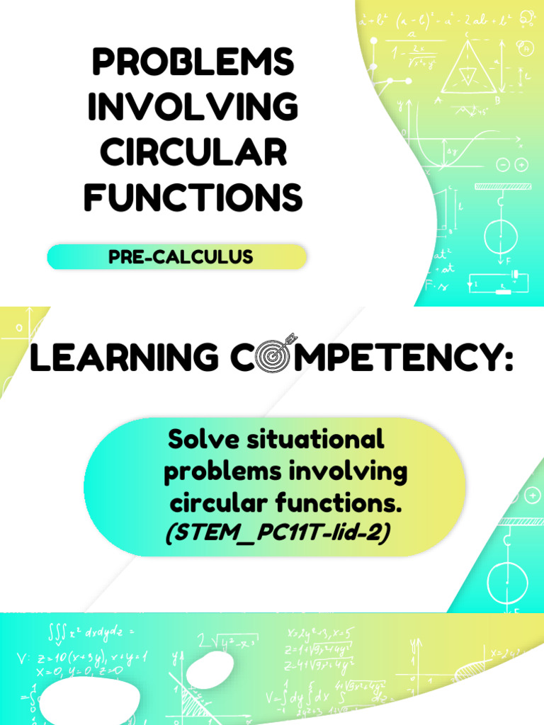 Pre Calculus q2 Week 5 Problems Involving Circular Functions | PDF | Oscillation | Mechanical ...