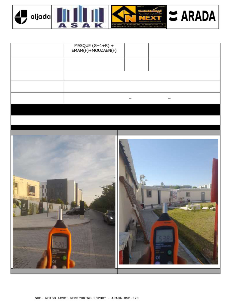 Noise Level Monitoring Report. 140125 | PDF