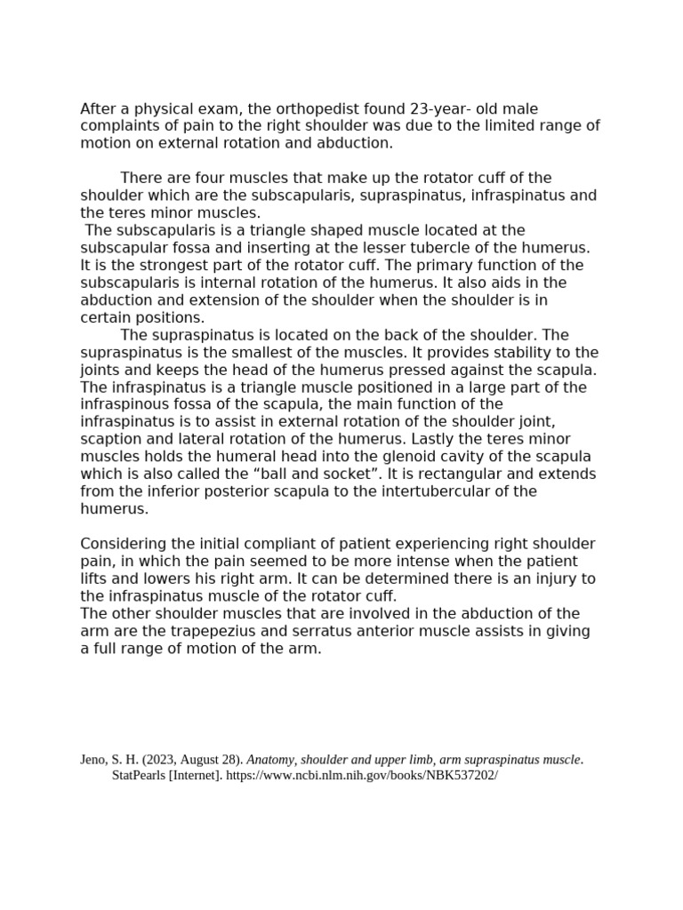 Case Study-Muscles | PDF