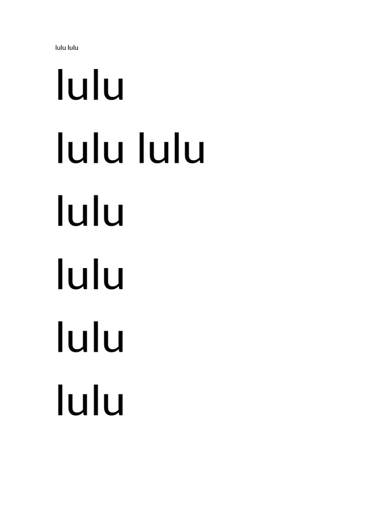 lulu lulu | PDF