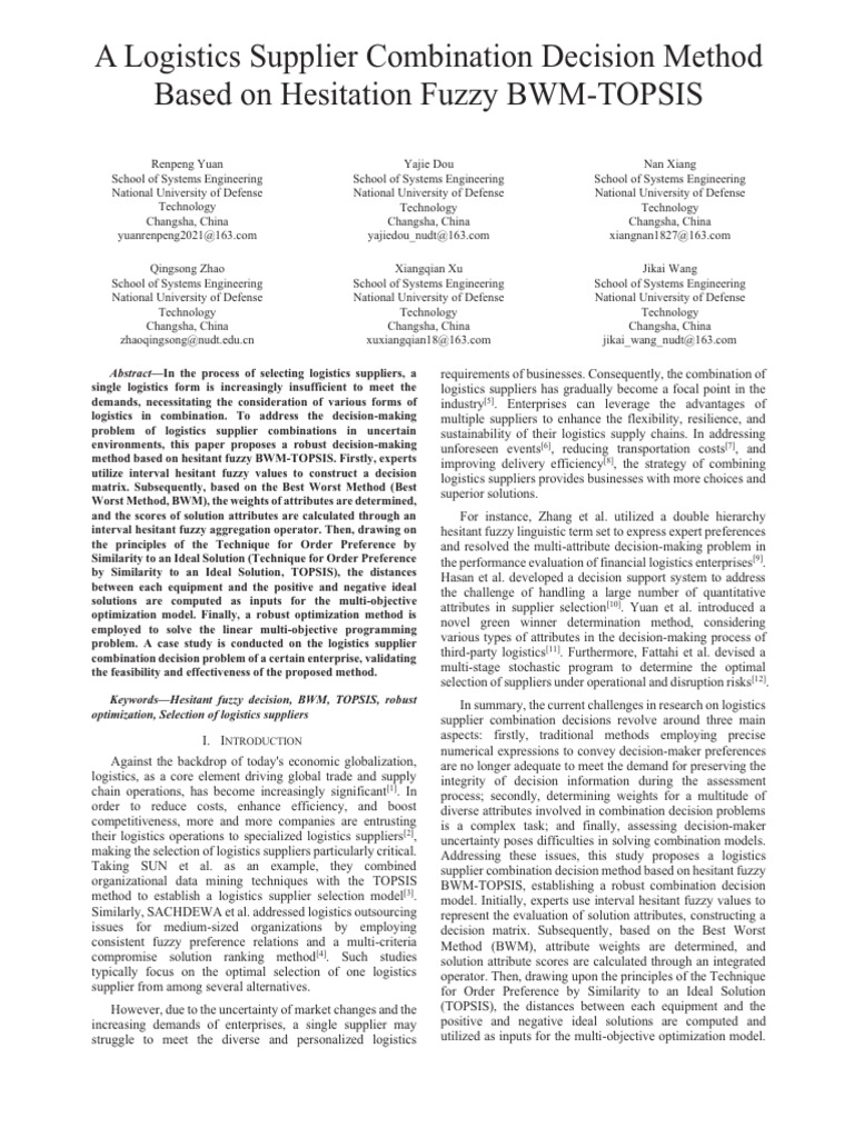 MonA02-5 | PDF | Supply Chain | Mathematical Optimization