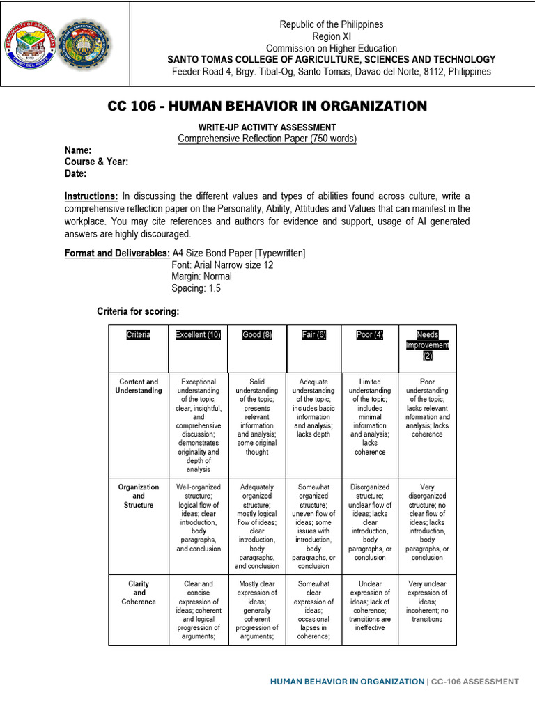 CC-106 ASSESSMENT | PDF | Thought | Vocabulary