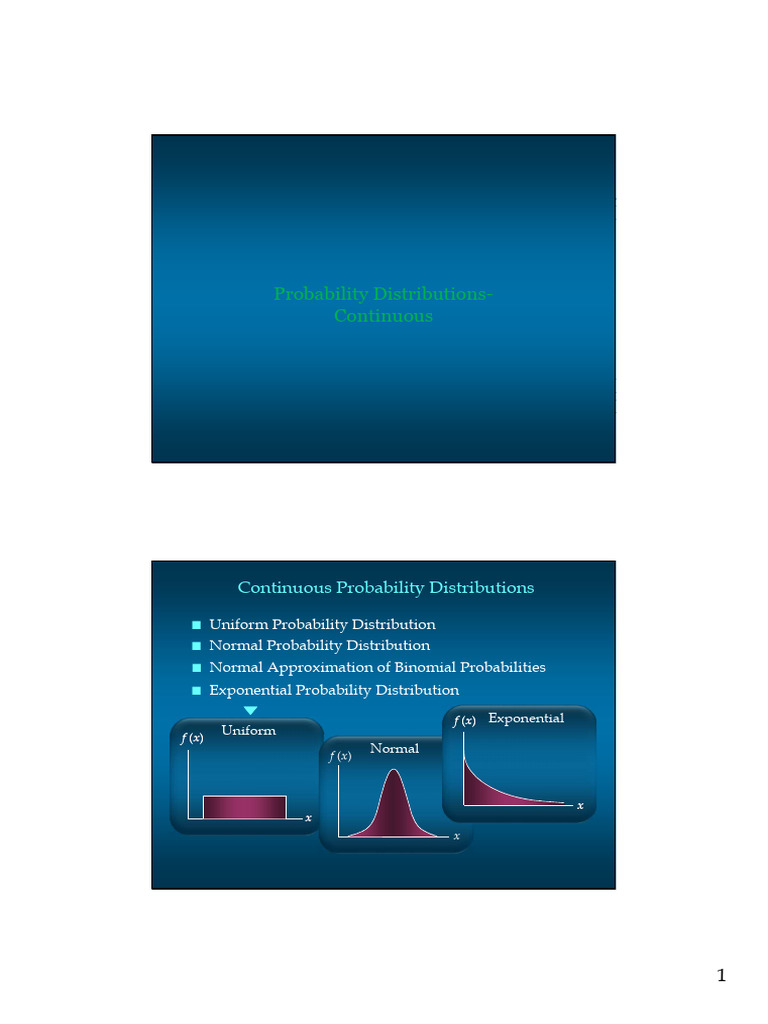 Continuous Probability Distributions Overview | PDF | Probability ...