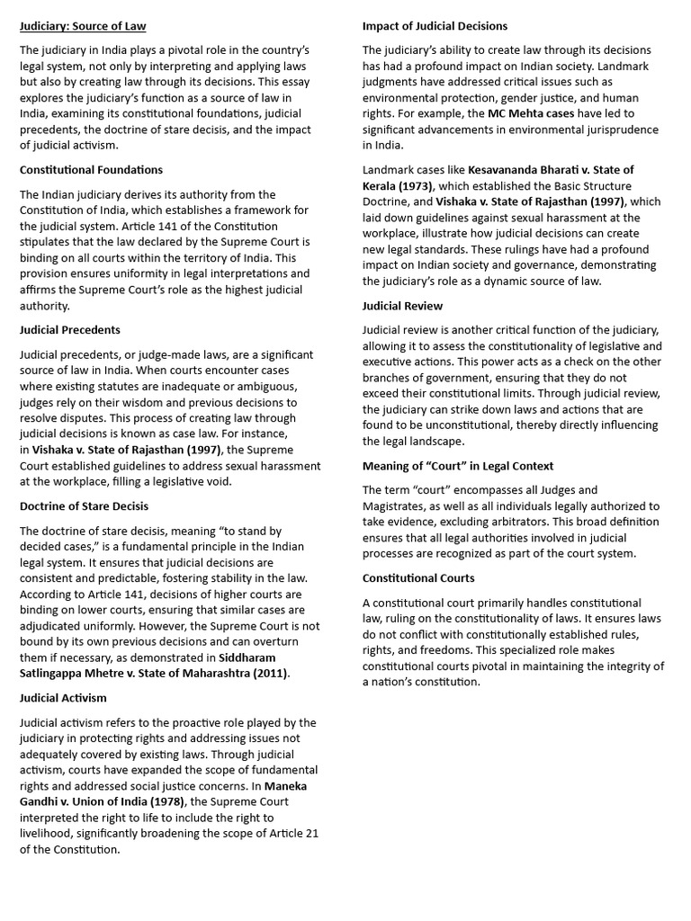 Judicial Process LLM SEM2 | PDF | Precedent | Dharma