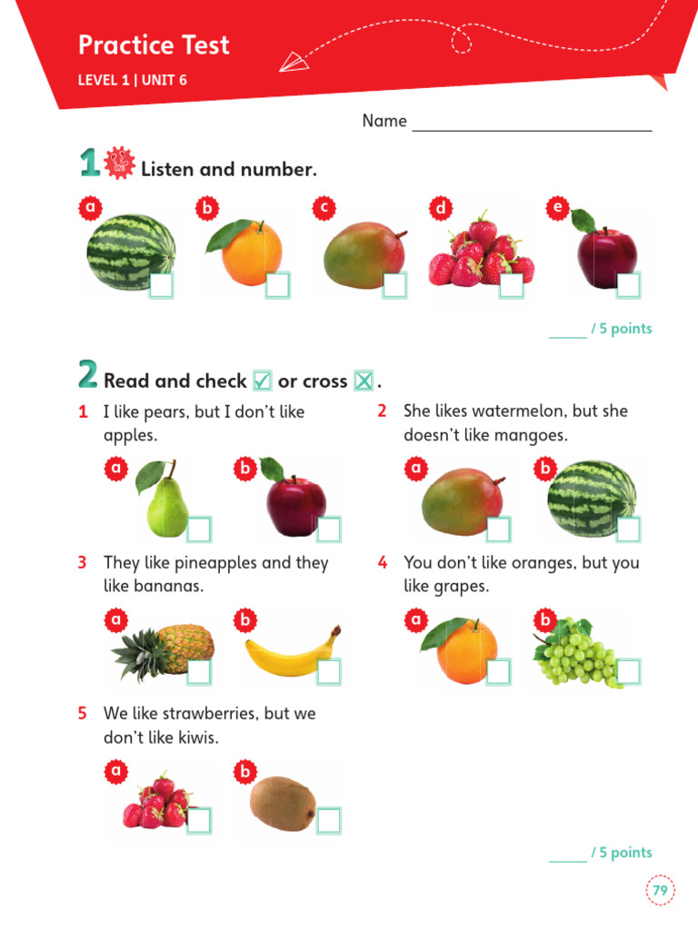 PRACTICE WORKSHEET | PDF | Edible Fruits | Fruit