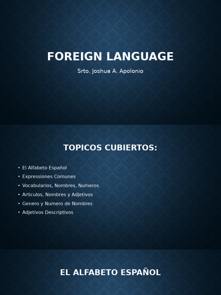 Foreign Language Spanish | PDF | Lingüística | Morfología Lingüística
