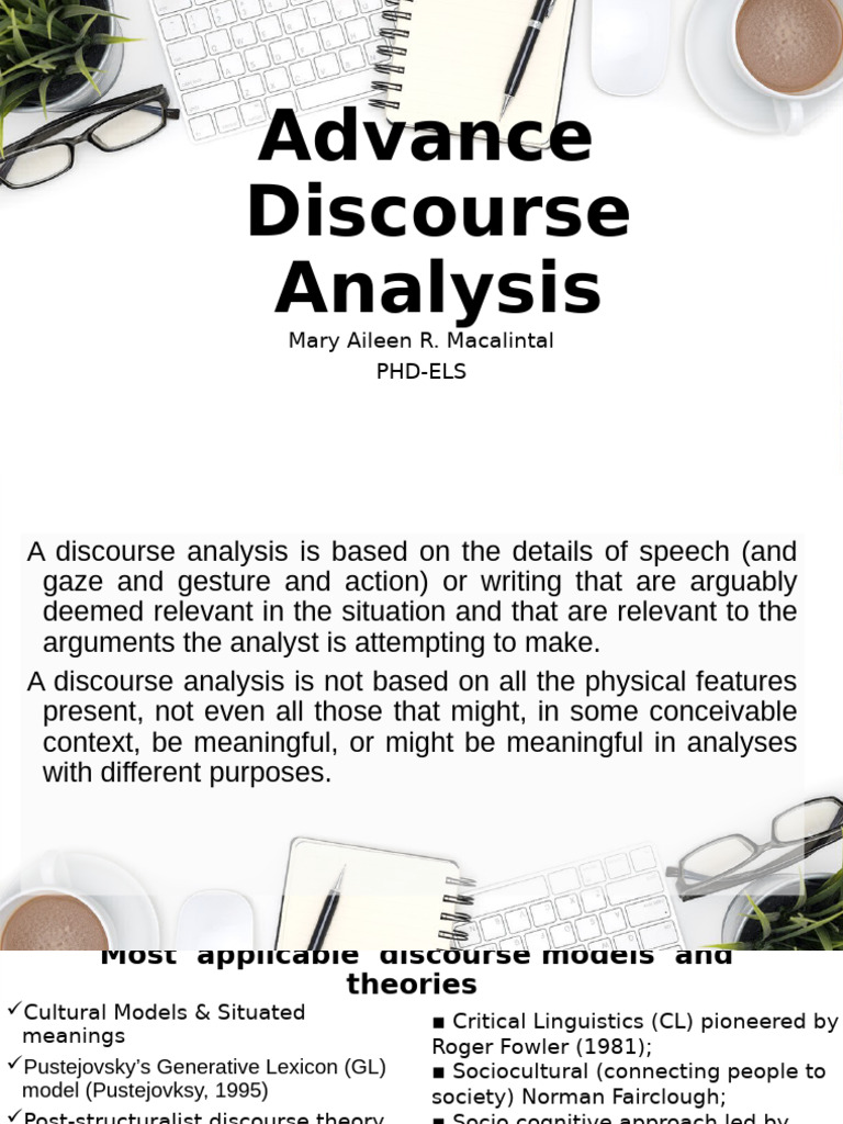 Advance Discourse Analysis Theories, Methods, Approaches | PDF | Discourse | Linguistics