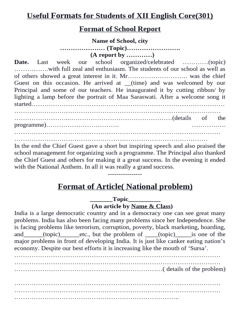 Useful Writing Formats for Students | PDF