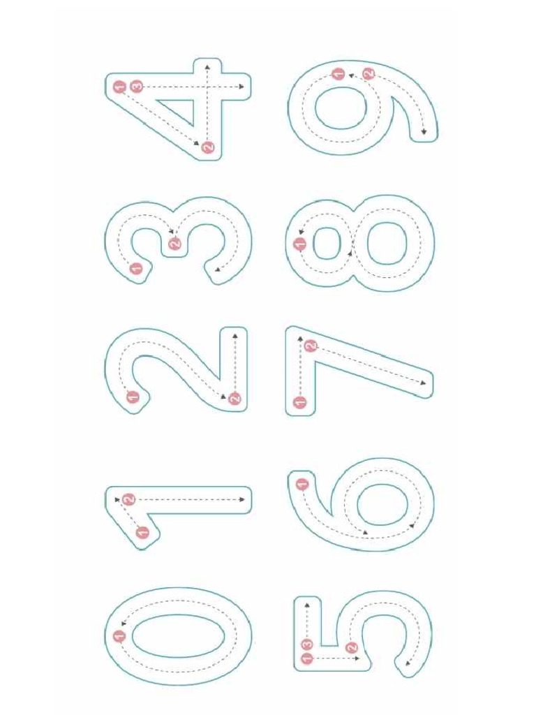 Trazo Números 0 Al 9 | PDF
