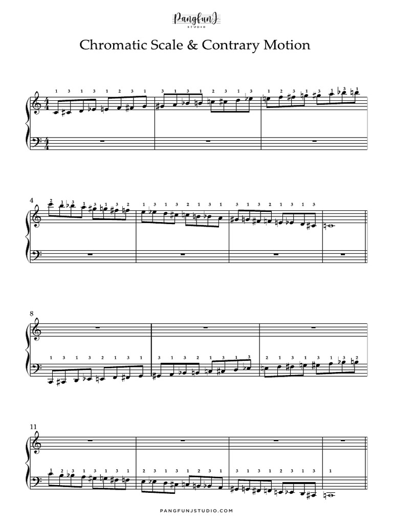 Chromatic Scale Contrary Motion 2 | PDF