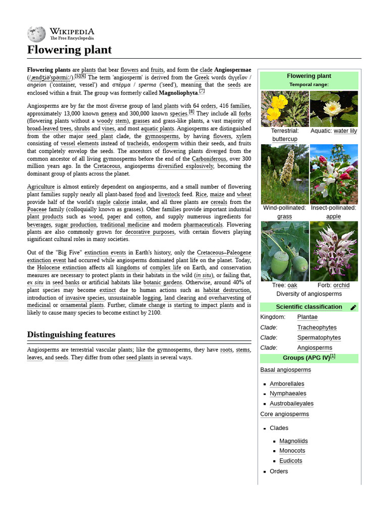 Flowering Plant Pdf Plant Reproduction Plant Morphology
