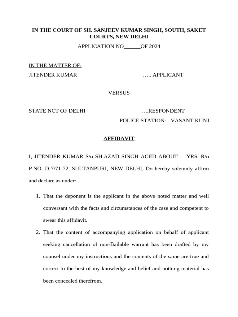 In The Court of Jitender Kumar | PDF