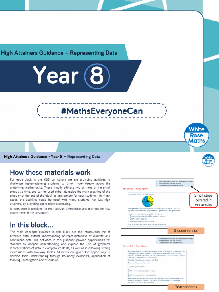 Y8 Autumn 5 Representing Data HA Guidance | PDF | Scatter Plot | Data