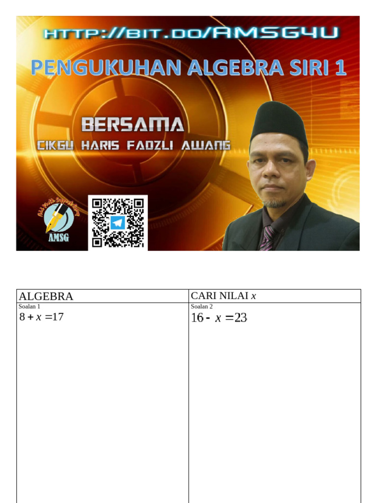 432852717 Modul Algebra Siri 1 | PDF