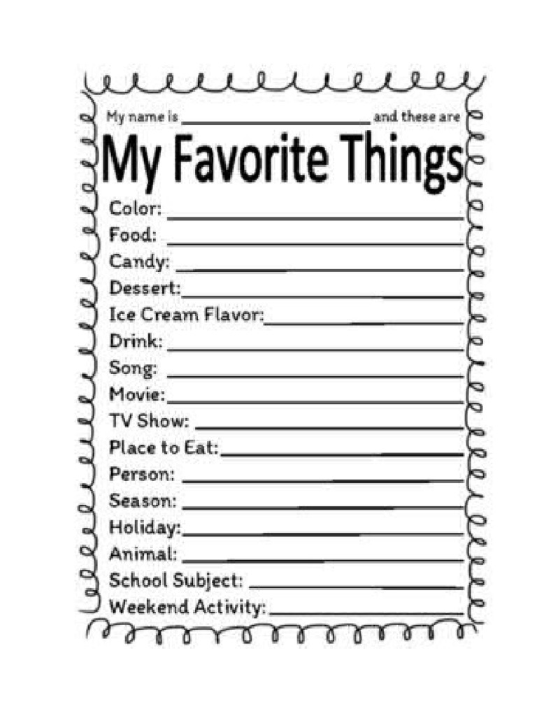 Survey Favorite Things | PDF