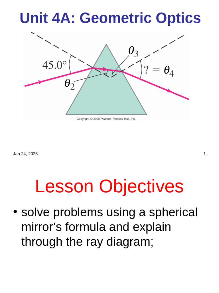Geometric Optics: Mirrors and Refraction | PDF | Mirror | Optics