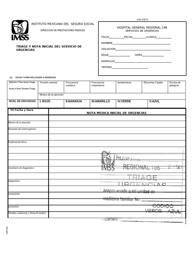Formatos Imss | PDF | Especialidades Medicas | Cuidado de la salud