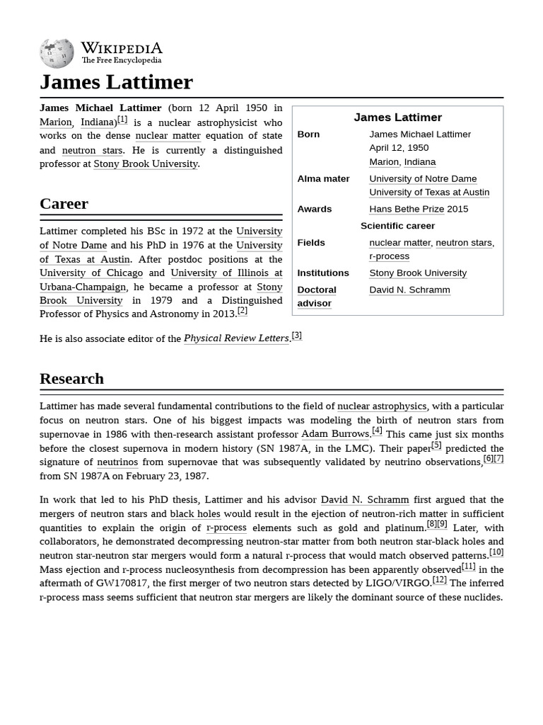 James_Lattimer | PDF | Physical Sciences | Astronomy