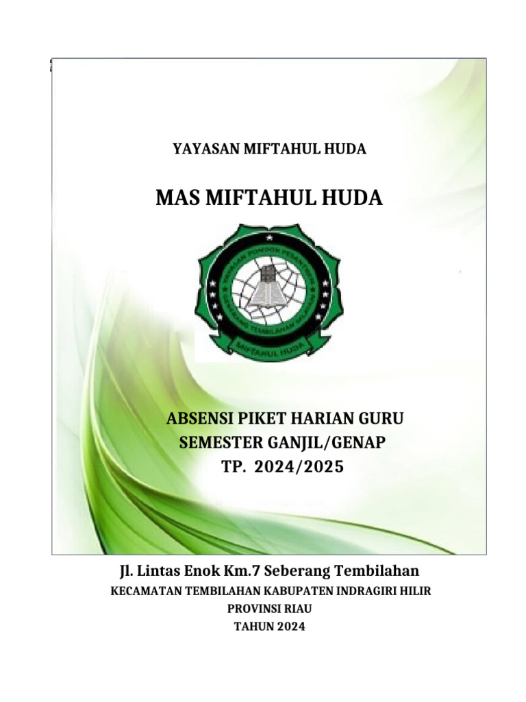 Absensi Piket Harian Guru 2024 | PDF