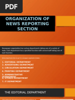 11.departments of Newspaper Organisation | PDF | Newspapers | Copy Editing