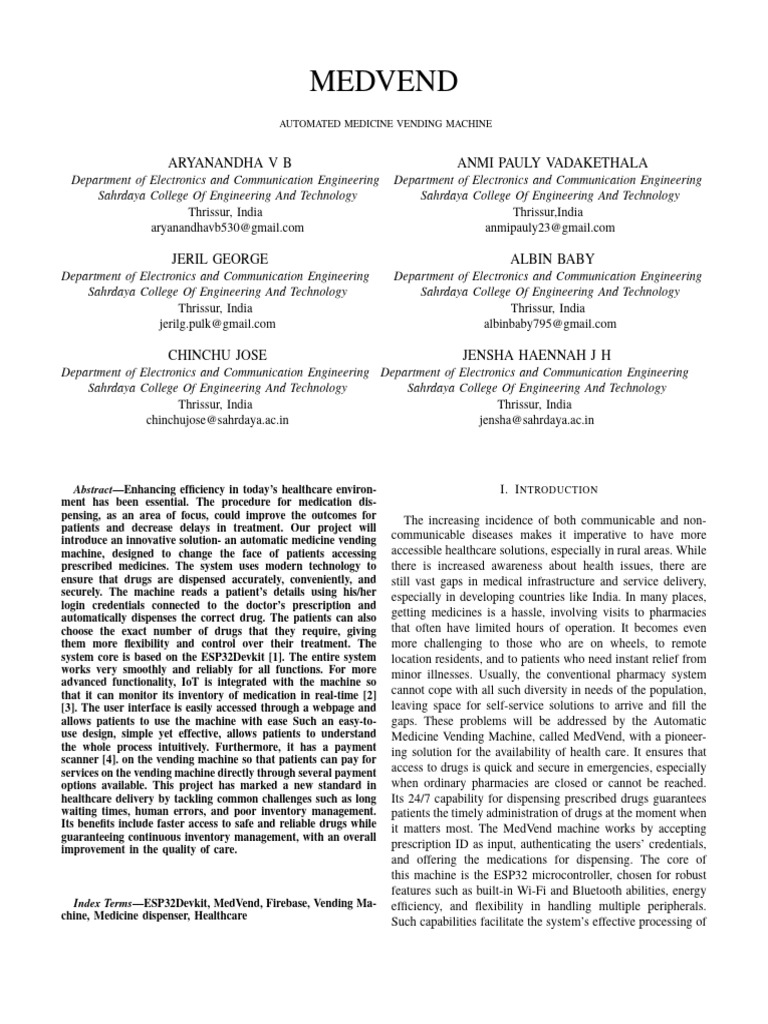 IEEE Conference Template | PDF | Automation | Pharmacy