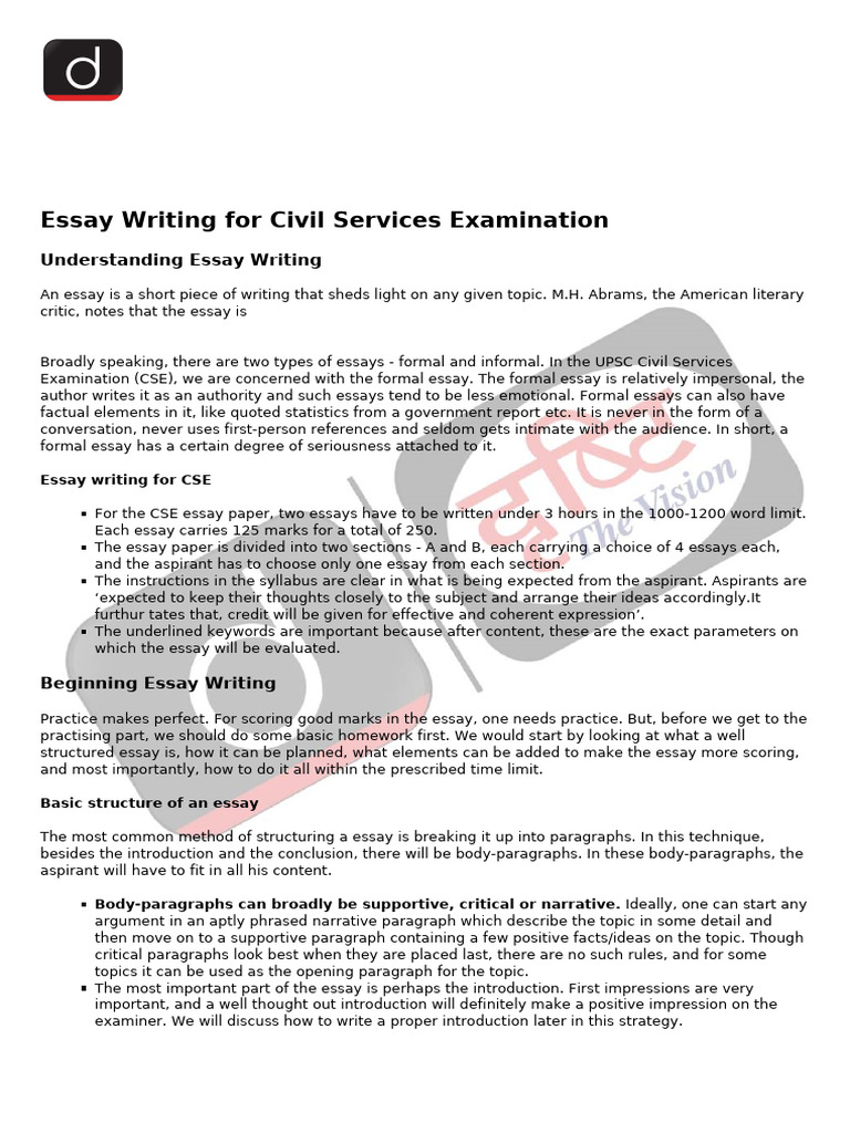 Understanding Essay Writing | PDF