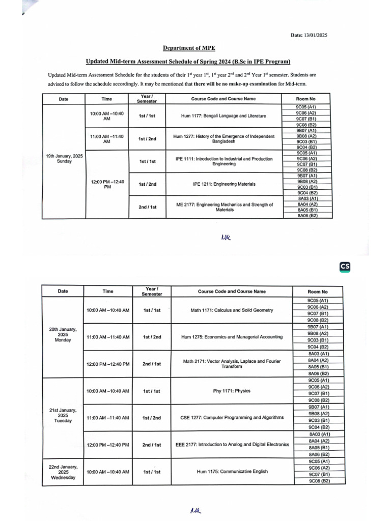Updated-Mid-Term-Assessment-Routine | PDF