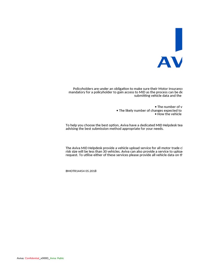 Aviva Mid Template | PDF | Insurance | Computing