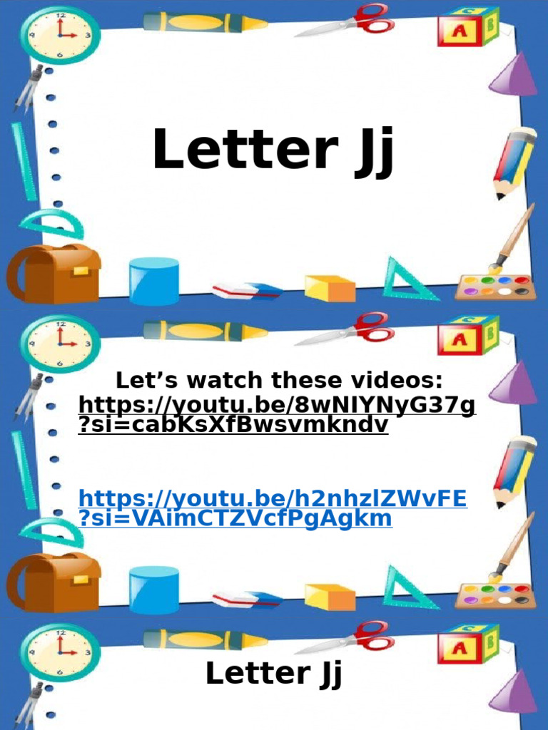 Letter Jj Learning Videos | PDF