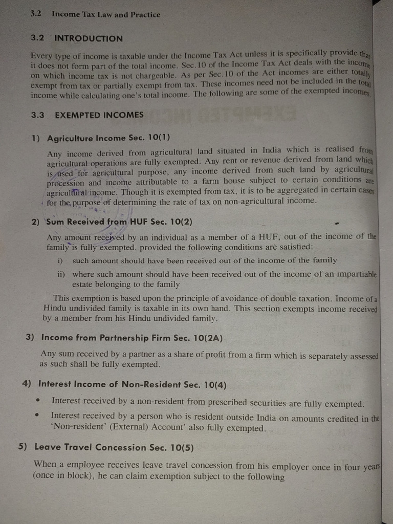 Incom Tax -Exempted Income&Agricultural Income | PDF | Taxes | Tax ...