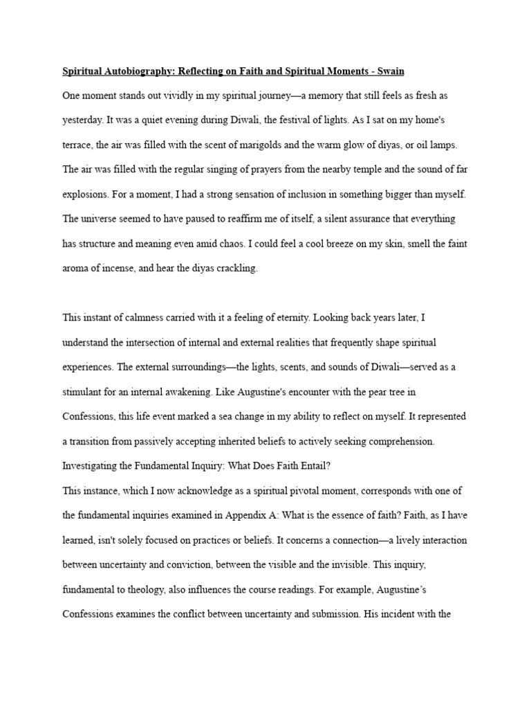 Spiritual Autobiography - Swain | PDF | Faith | Spirituality