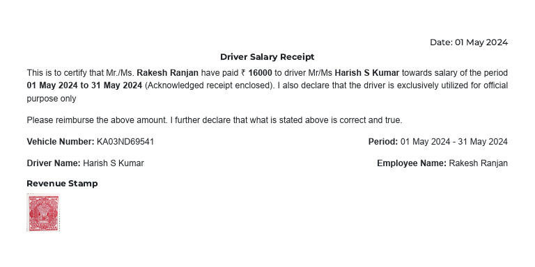 Driver Salary Template 4 | PDF